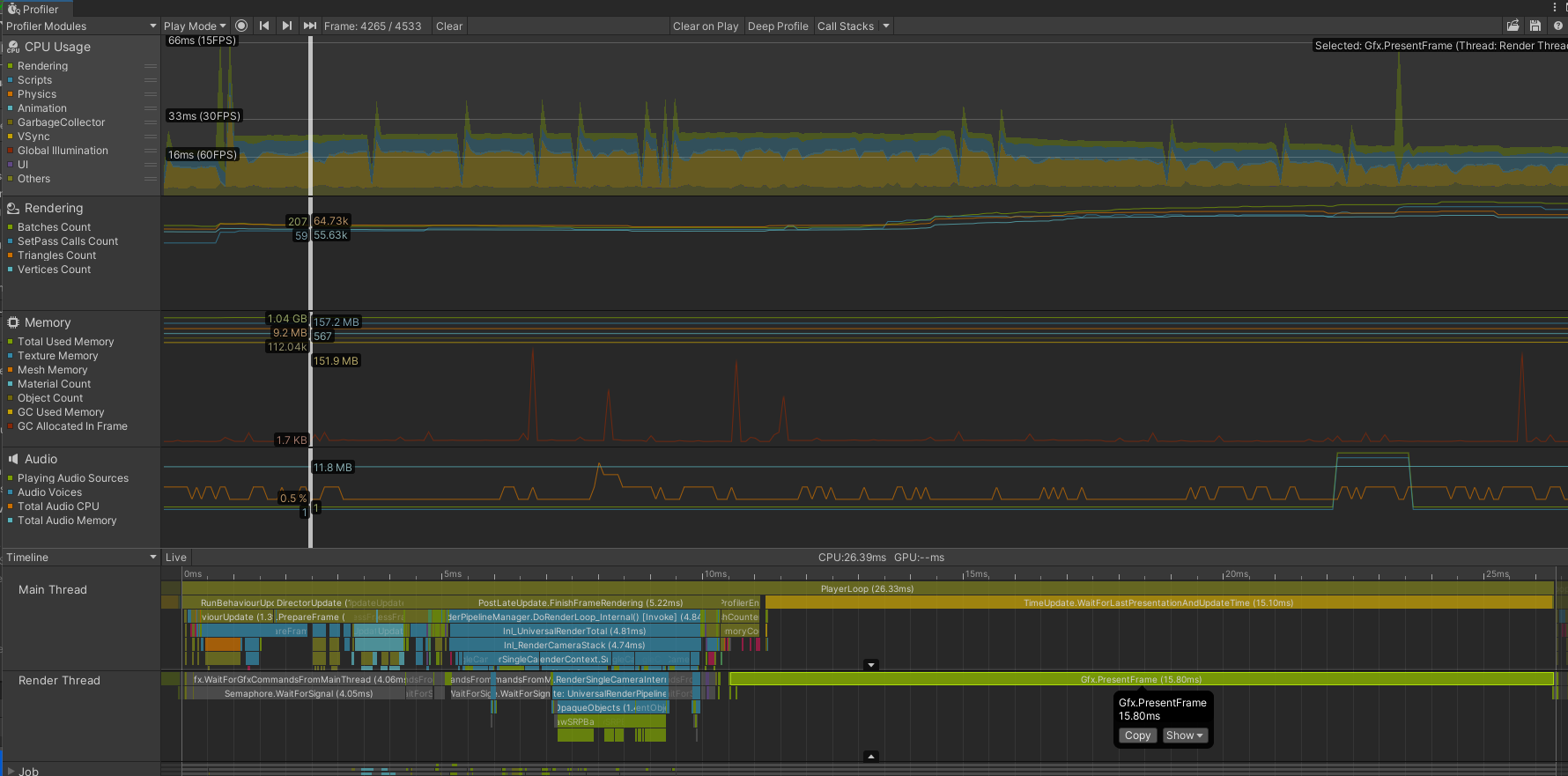 Issues with “Gfx.PresentFrame” & frame rate drops in Android - Unity Engine - Unity Discussions