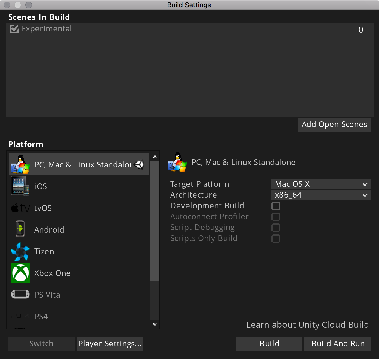 Mac Standalone not supported in this build 2017.1.0b9 - Unity Engine - Unity Discussions