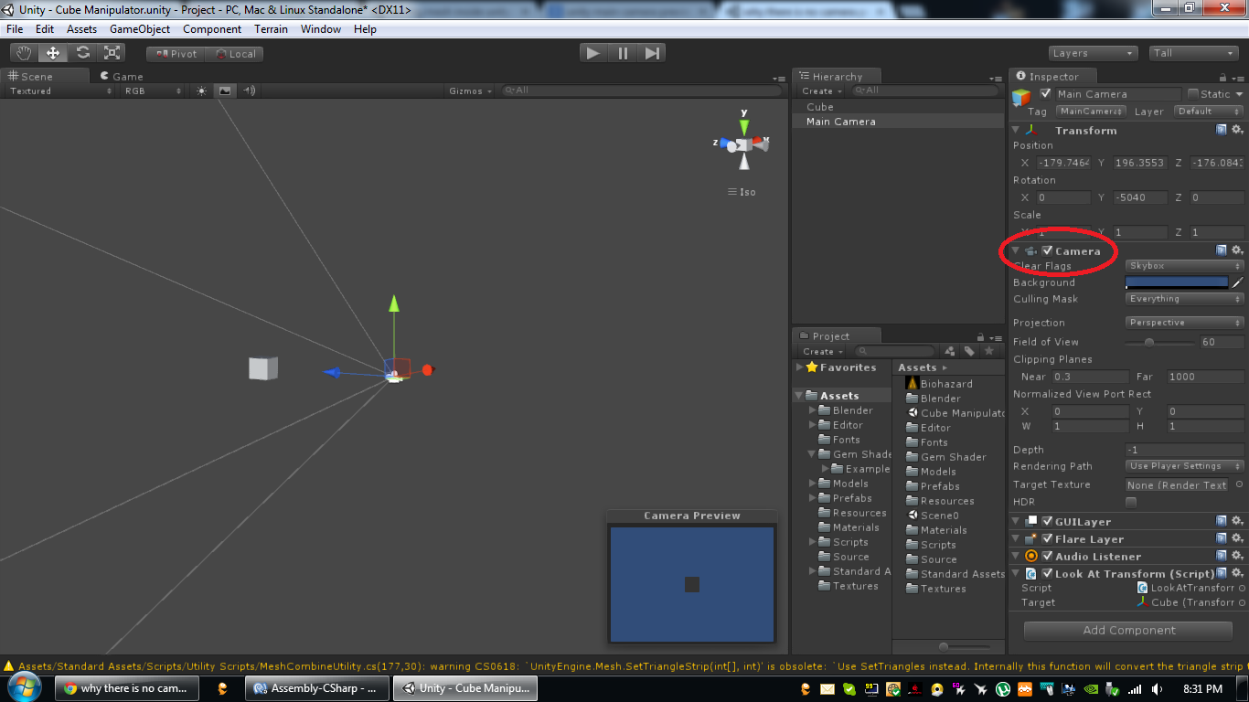 Why There Is No Camera Preview Unity Engine Unity Discussions
