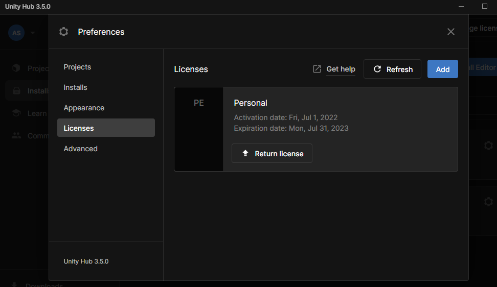 No active licenses To create and open projects, you need an active license.But I already had ...