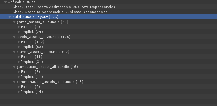 What is the "Build Bundle Layout" unfixable rule? - Unity Engine - Unity Discussions