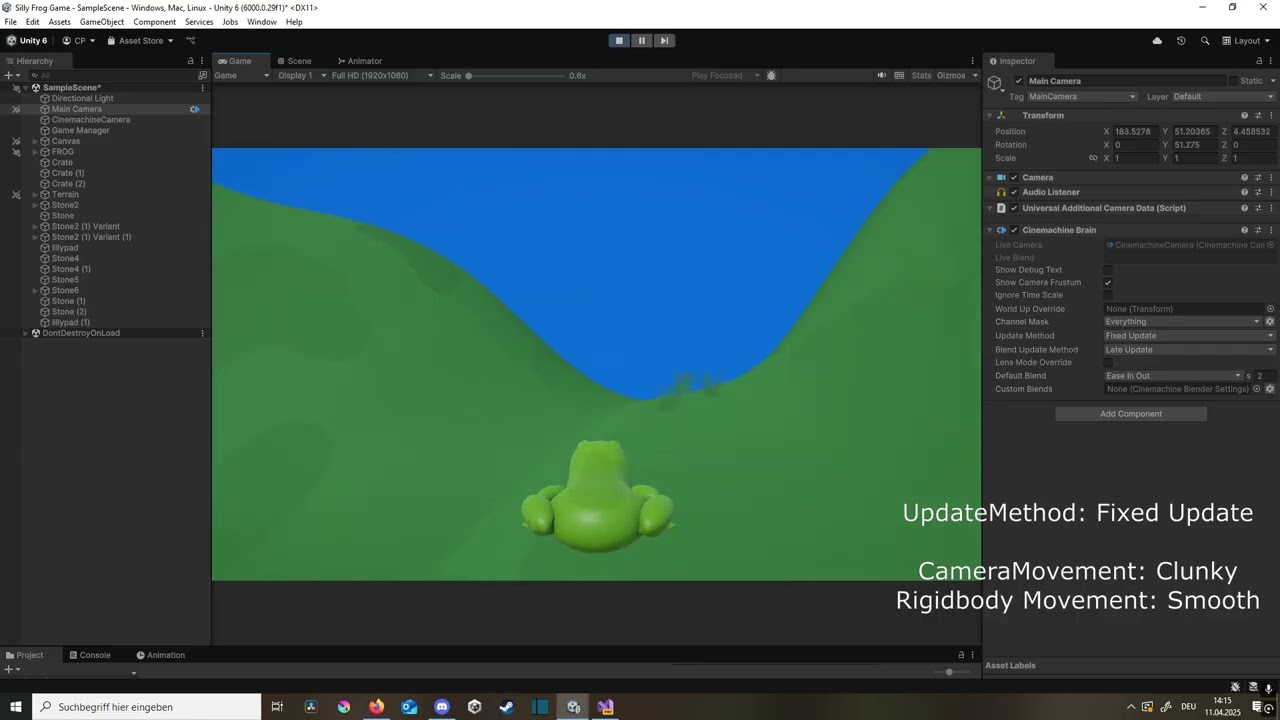 What Cinemachiene UpdateMethod can i use? - Unity Engine - Unity Discussions