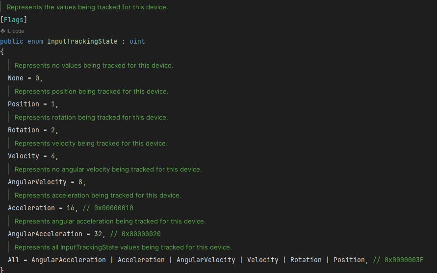 How to interpret UnityEngine.InputSystem.XR.XRHMD.trackingState? - Unity Engine - Unity Discussions