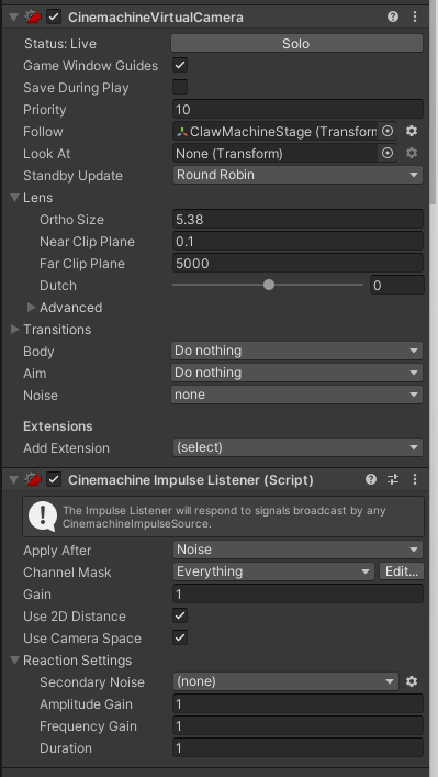 Cinemachine Impulse Shake wont return to original position after shaking - Unity Engine - Unity ...