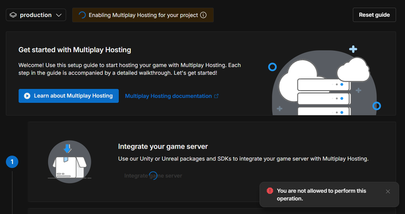 Unity Cloud Denying access to setting up multiplay host setup - Unity Services - Unity Discussions