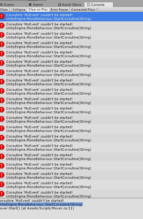 Coroutine Cannot Be Started Error Unity Engine Unity Discussions 5142