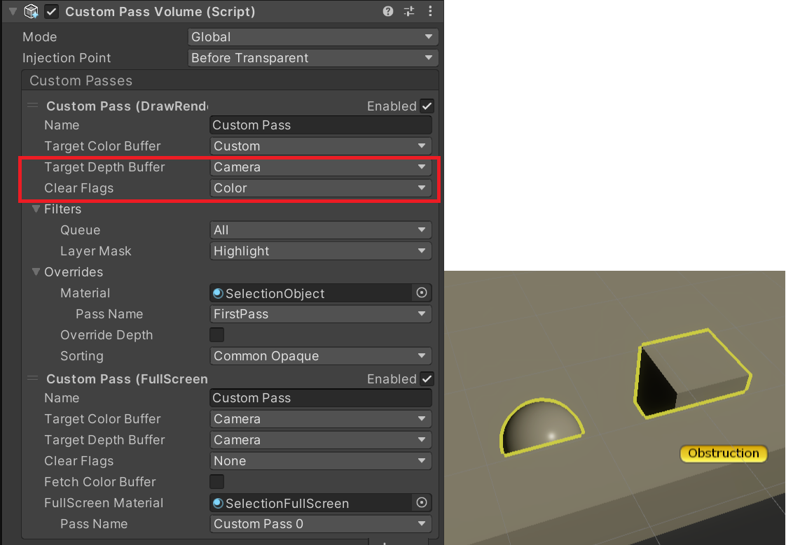 Implementation of 2019.3 custom pass outline effect (occluded outline ...