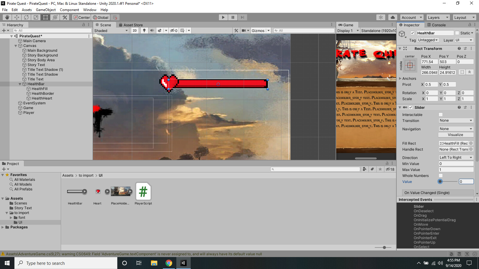 Need help with unity slider component - Unity Engine - Unity Discussions