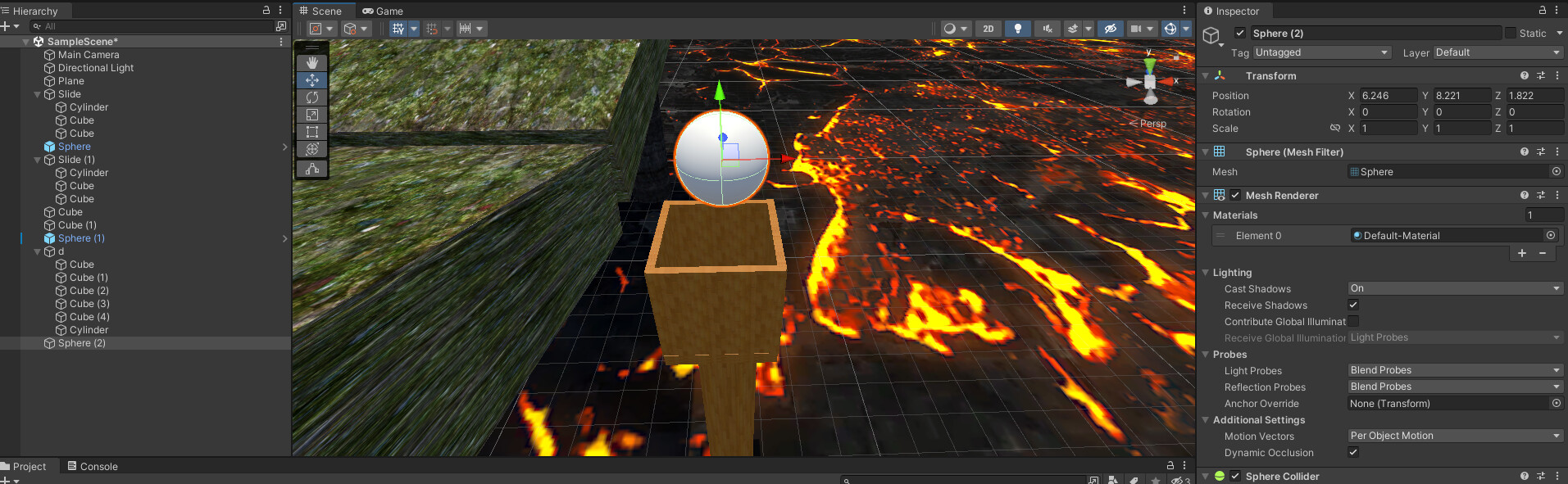 Position of an Empty Object construction and a regular sphere. - Unity ...