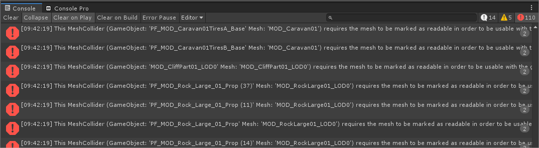 This MeshCollider requires the mesh to be marked as readable. - Unity Engine - Unity Discussions