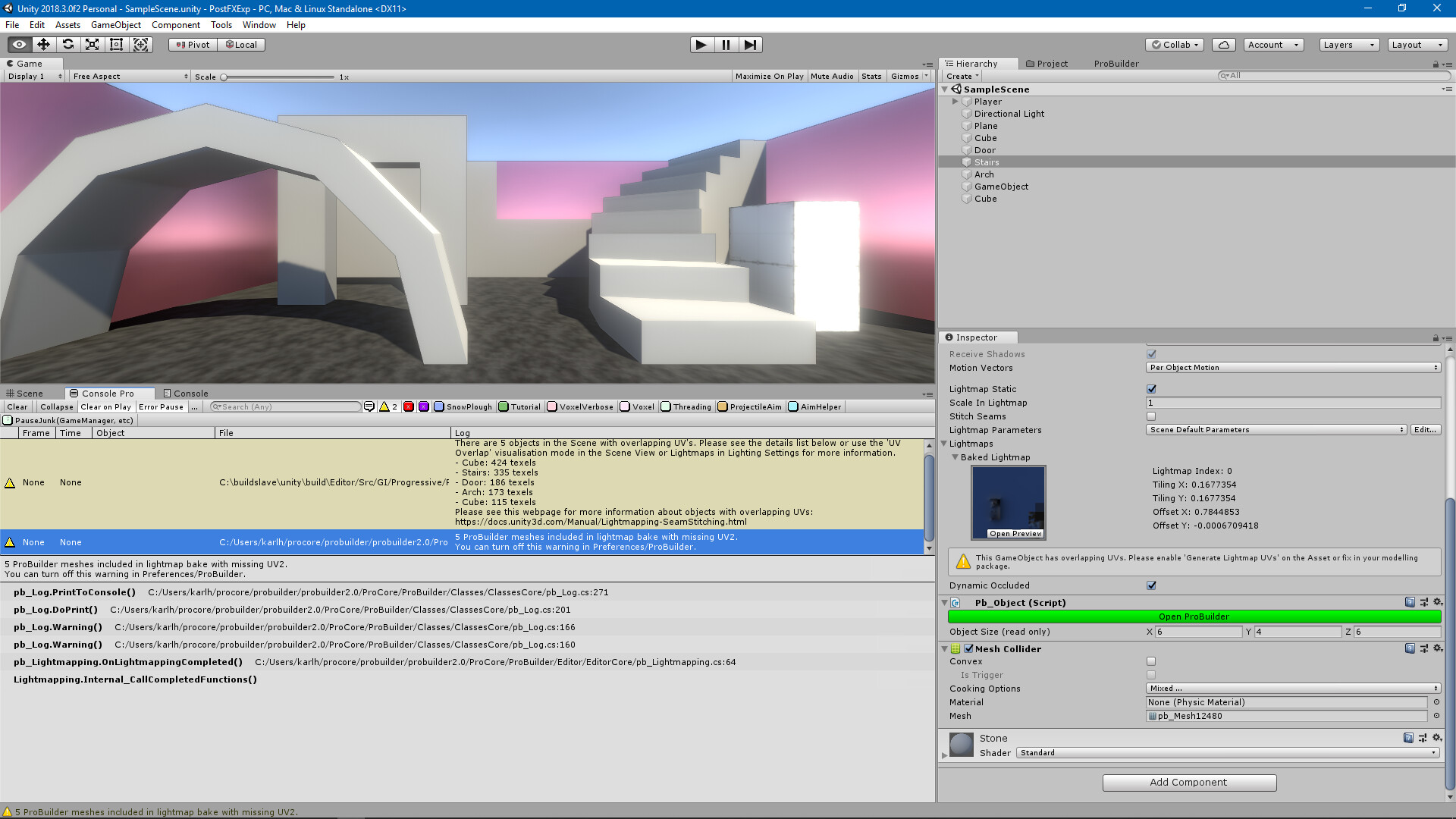 ProBuilder meshes included in lightmap bake with missing UV2 (U2018.3) - Unity Engine - Unity ...