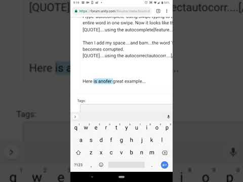 Using Autocomplete while writing up a post on Android/Chrome results in missing words/letters ...