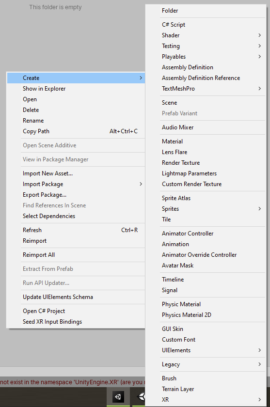 Urp 7 1 5 Package Installed But Can T Create Render Pipeline Asset Unity Engine Unity