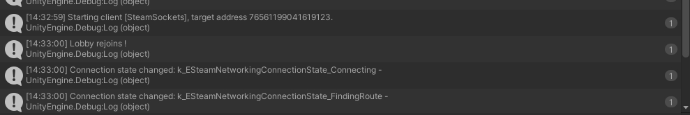 FizzySteamworks/Mirror : Connection was closed by peer, Timed out ...
