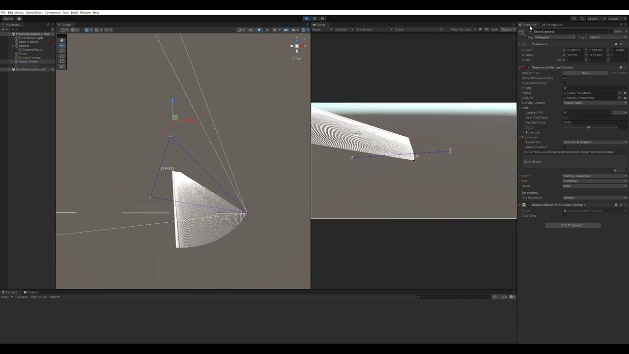 The camera position is completing over multiple update. when using framing transposer with ...