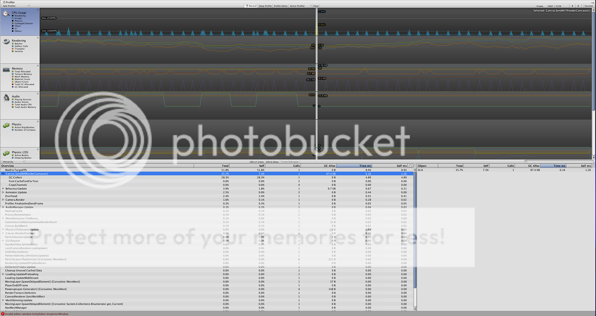 Performance spike on Canvas.SendWillRenderCanvases when moving a panel - Unity Engine - Unity ...