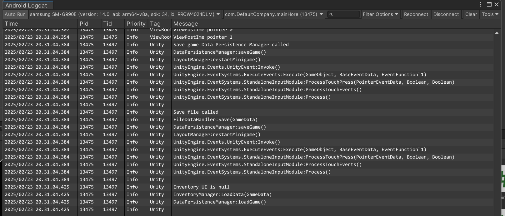 Save & Load System on SceneUnloaded, SceneLoaded, and OnApplicationQuit Broke on Android Build ...