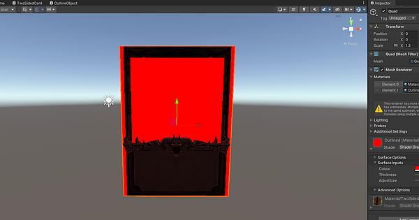 Need Help Getting An Outline Effect For A Double Sided Card Quad Mesh In Shader Graph Unity 