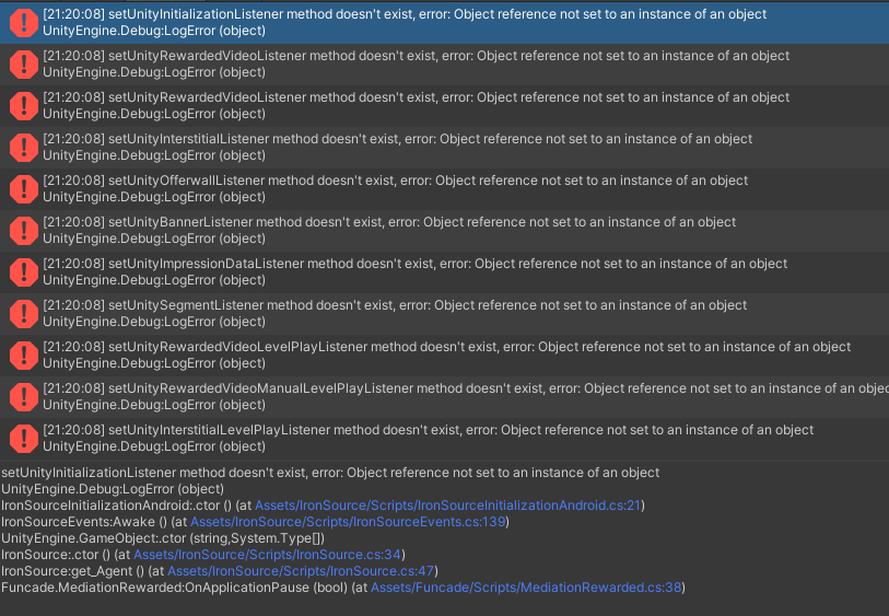 Setunityinitializationlistener Method Doesnt Exist Error Object Reference Not Set To An