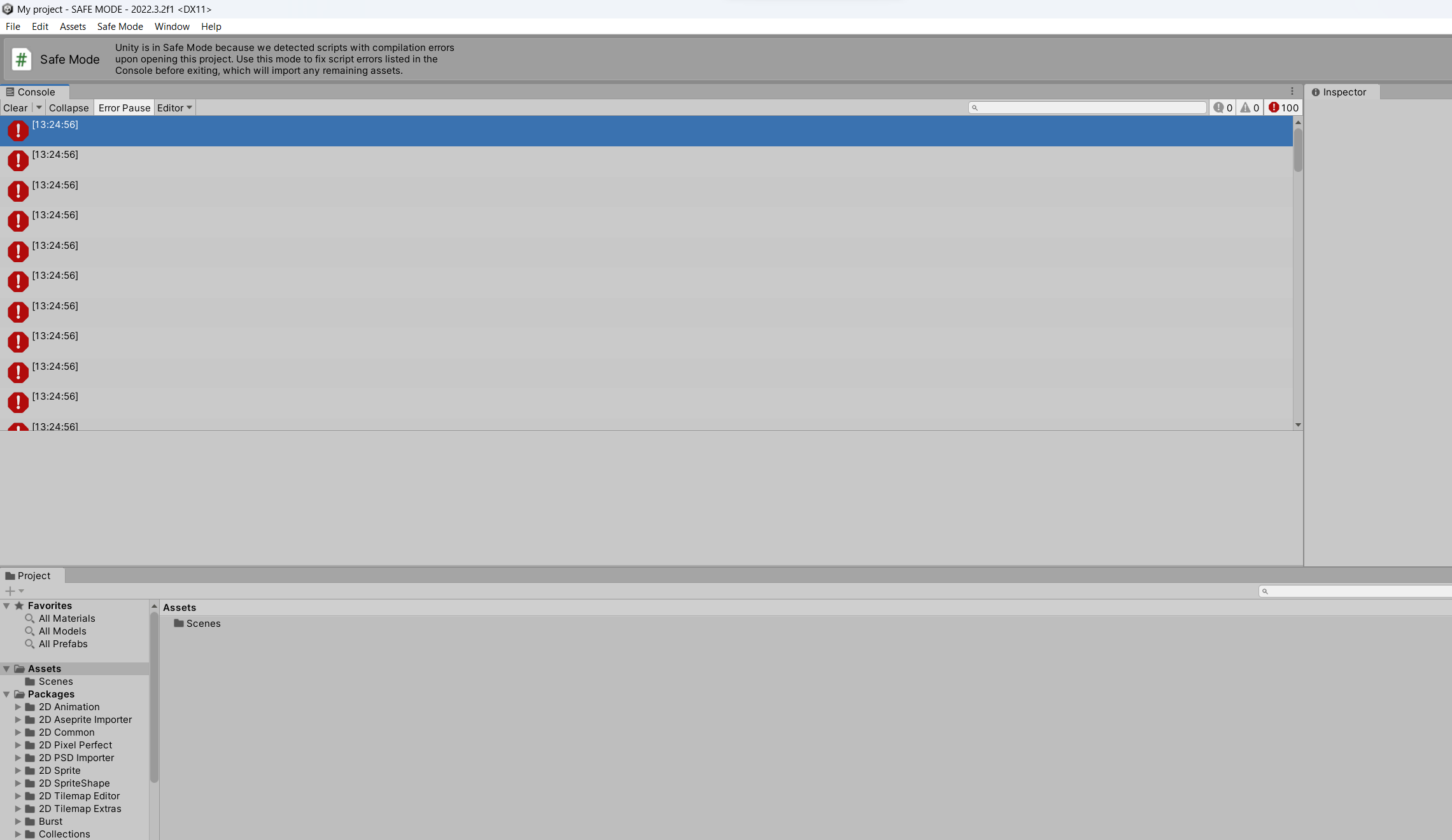 Please help ! Unity 2022.3.2f1 New Project opens with Enter Safe Mode? error - Unity Engine ...