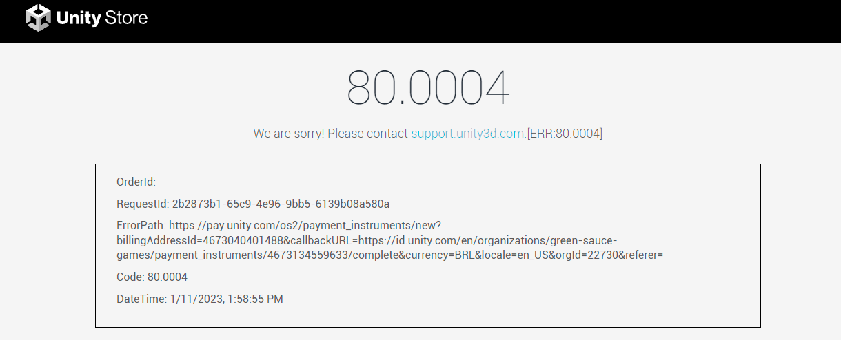 Unity PLUS Subscription - Your payment is expired, please update your payment details here ...