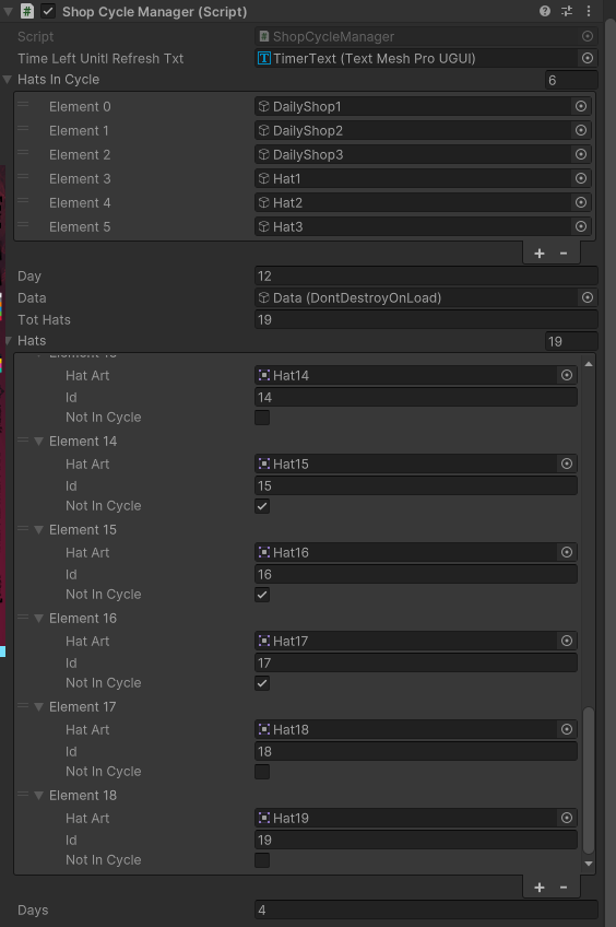 Issues making a daily hat store selector - Unity Engine - Unity Discussions
