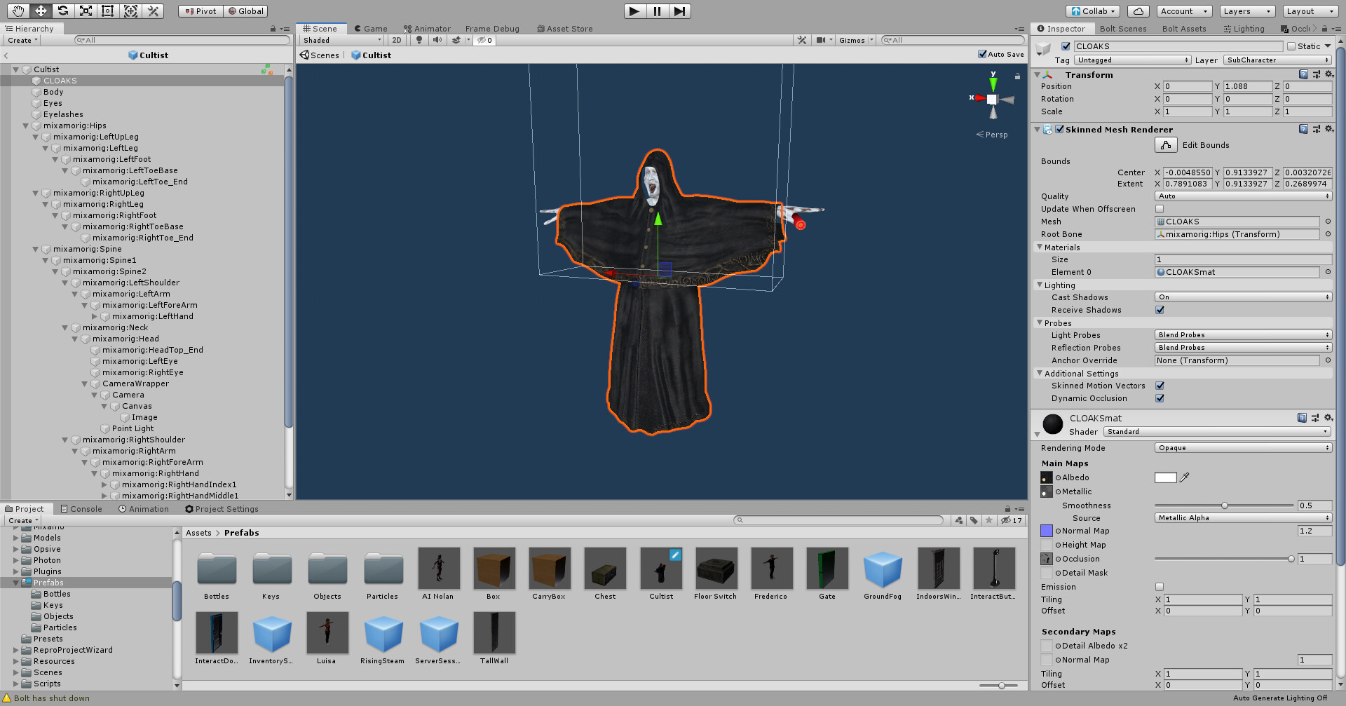Cloak bending too much with animations - Unity Engine - Unity Discussions