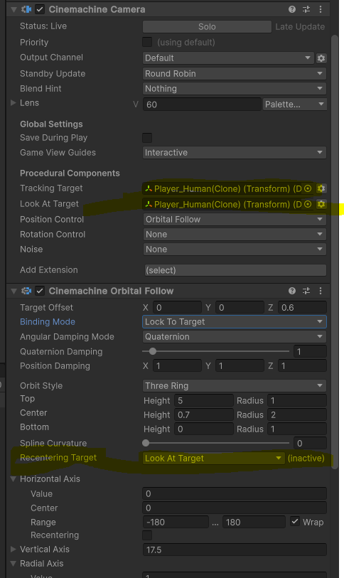 Unity Cinemachine questions 3rd person to rotate around player target - Unity Engine - Unity ...