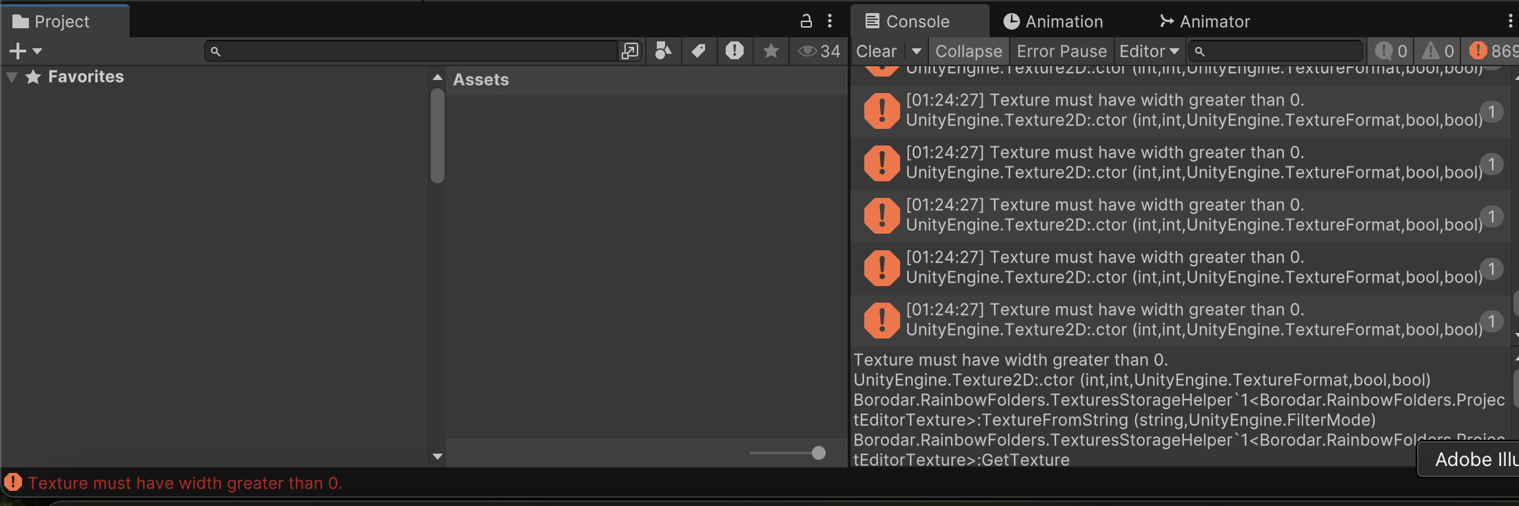 Project Folder Appears Blank After Updating to Unity 6 – Error: ‘Texture must have width greater ...