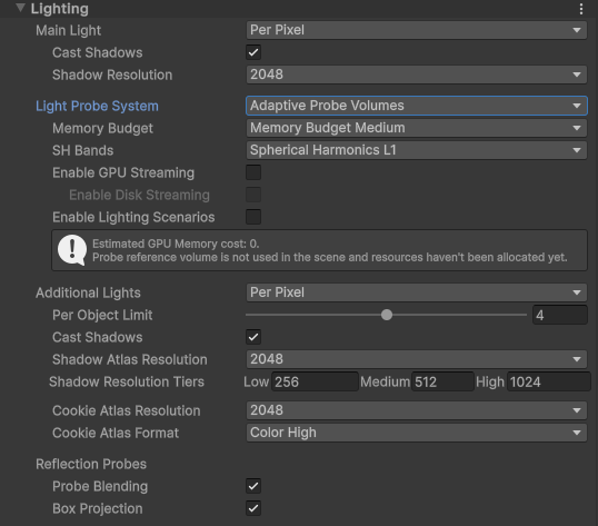 URP Adaptive Probe Volumes Per-Vertex Quality Setting Location? - Unity Engine - Unity Discussions