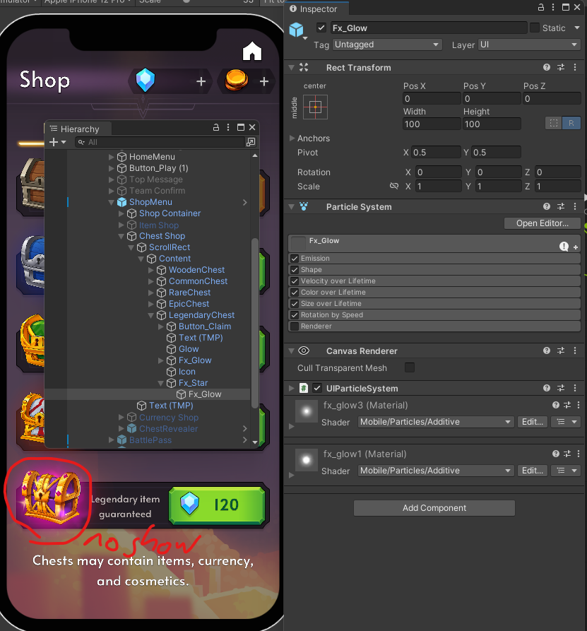 Built In Particle Effects Not Showing On Mobile But Shows On Pc And Editor Unity Engine