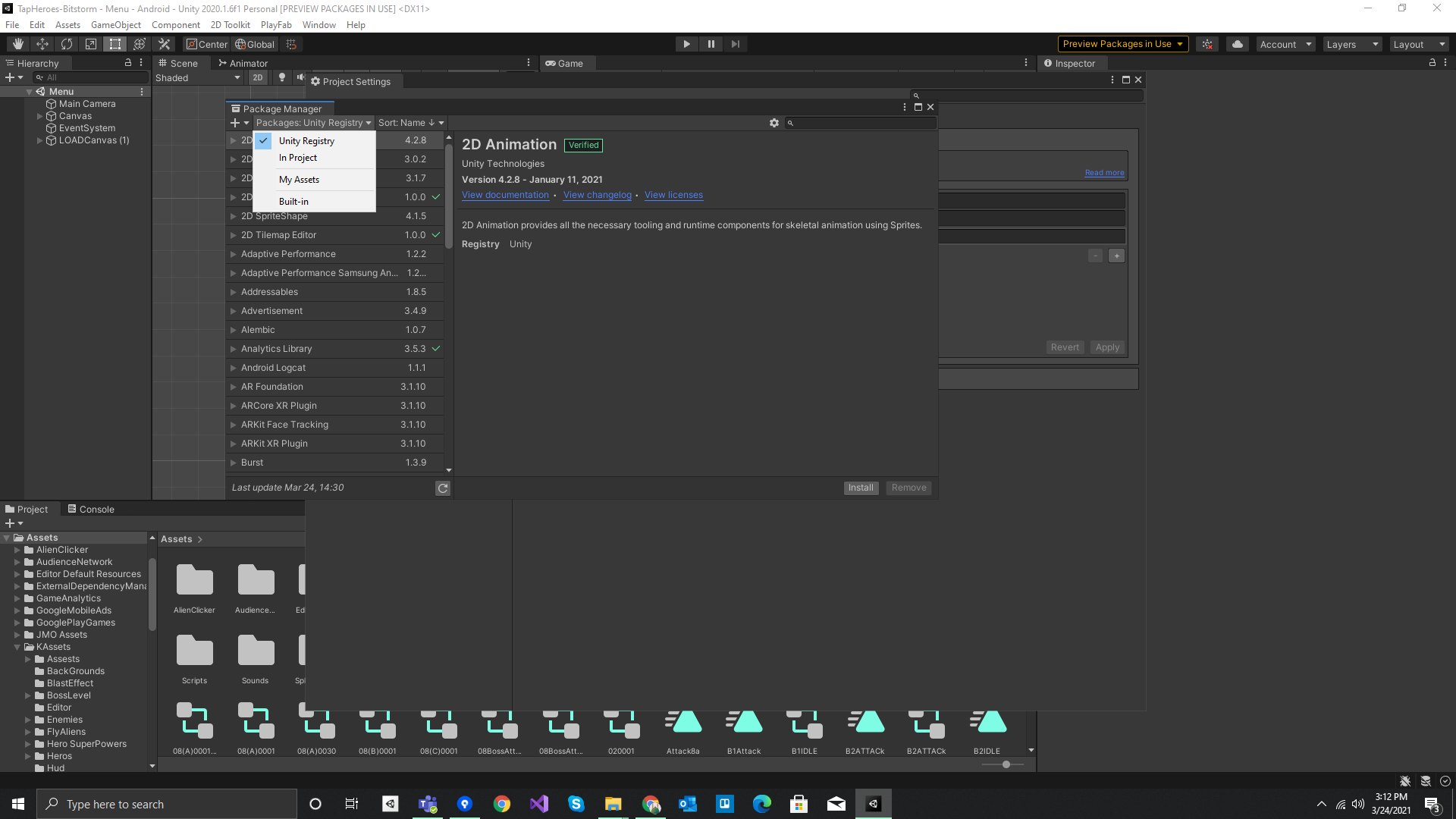 My Registry Tab Is Not Showing In Package Manager Unity 202016f1 Unity Engine Unity 9359