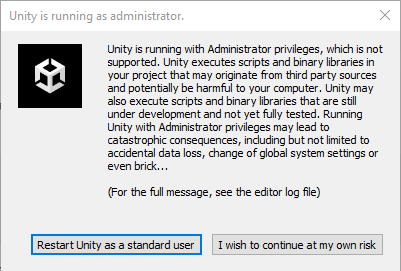 Unity is running as an administrator - Unity Engine - Unity Discussions