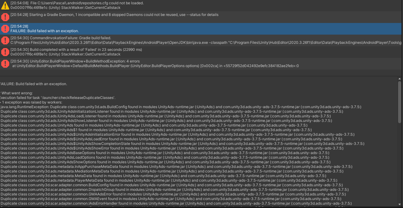 Gradle failed - Unity Engine - Unity Discussions