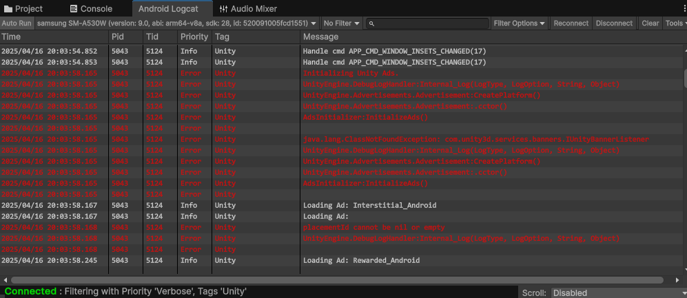 Unity Ads Doesn't initialize on Android but works in Editor - Unity ... Unity Ads Doesn't initialize on Android but works in Editor - Unity ...