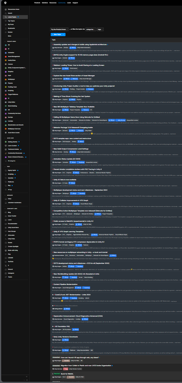 Can't unpin the topic from the list of the Latest Topics - Unity ...