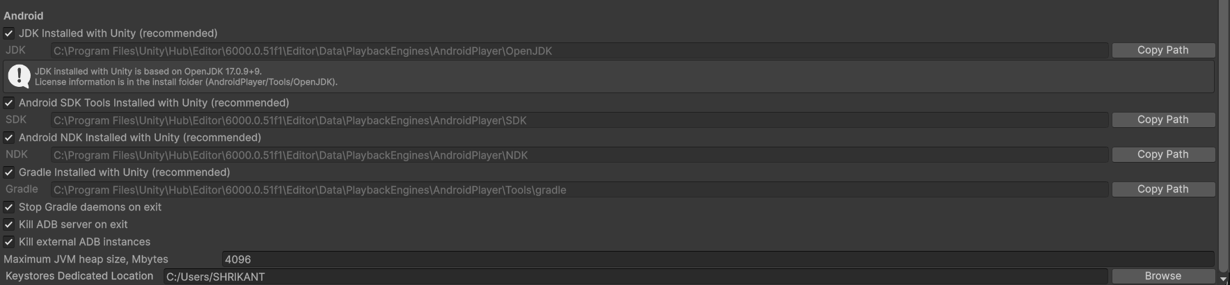 Unity 6000051f1 — Android Build Stuck On Checking Prerequisites” Or Multiple Errors Gradle