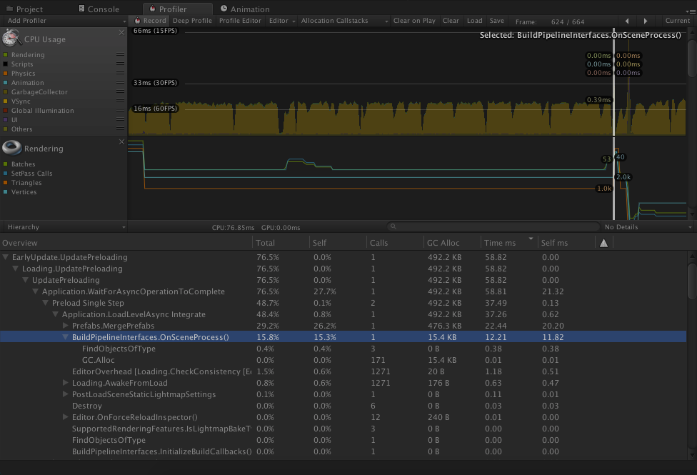 Buildpipelineinterfaces Onsceneprocess Use 25mb Gc Alloc In 2018 4 But Only 15kb In 2018 2