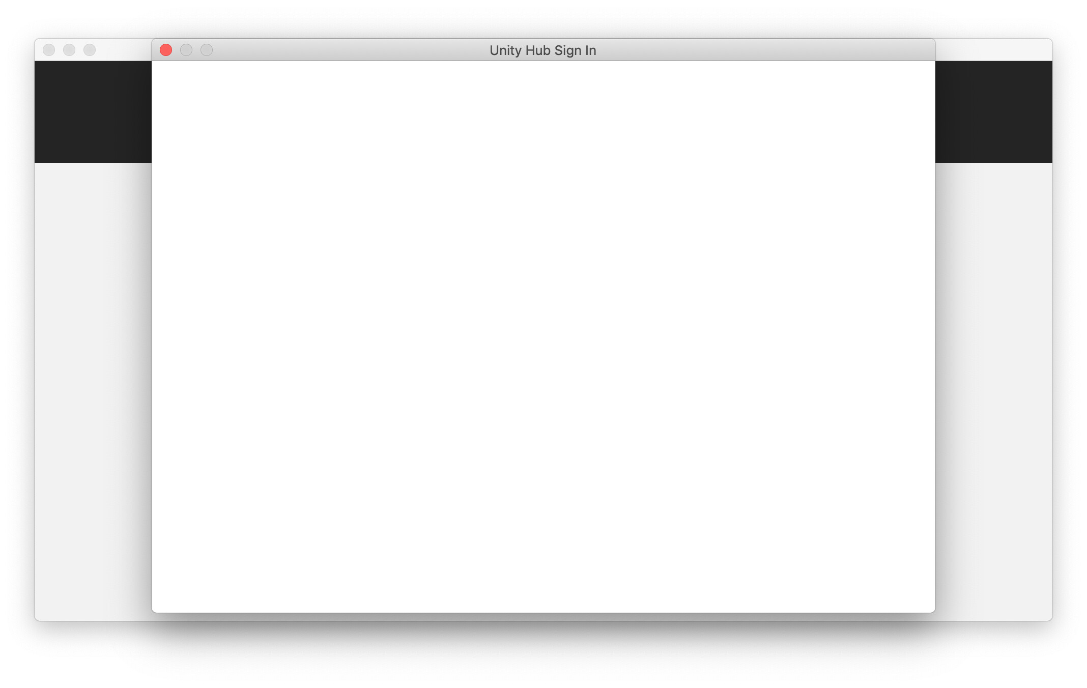 Unity Hub for Mac, Sign In Window is Blank. - Unity Engine - Unity Discussions