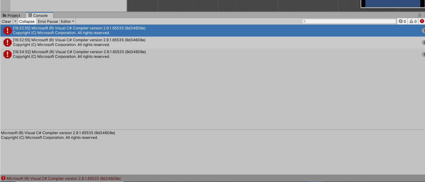 Microsoft (R) Visual C# Compiler version 2.9.1.65535 (9d34608e ... Microsoft (R) Visual C# Compiler version 2.9.1.65535 (9d34608e ...