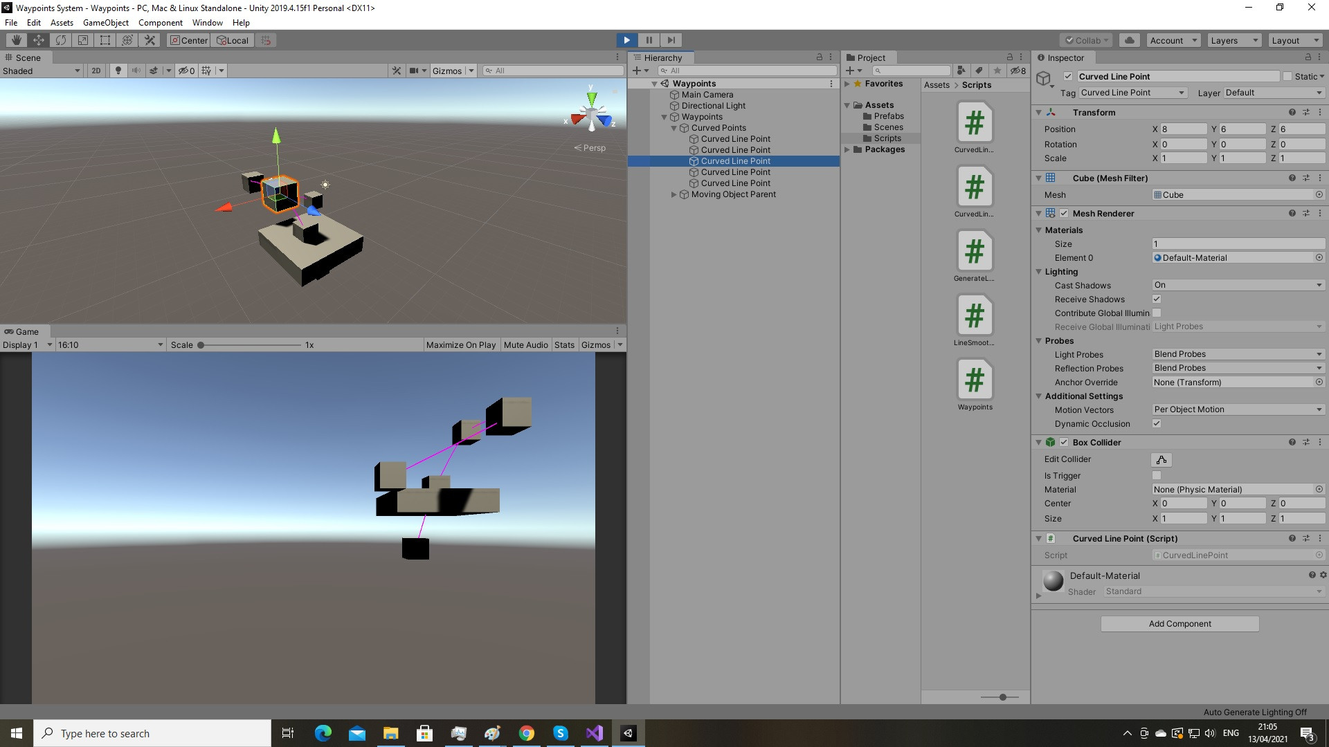 How should I update the linerenderer positions when changing one or more of the curved lines ...