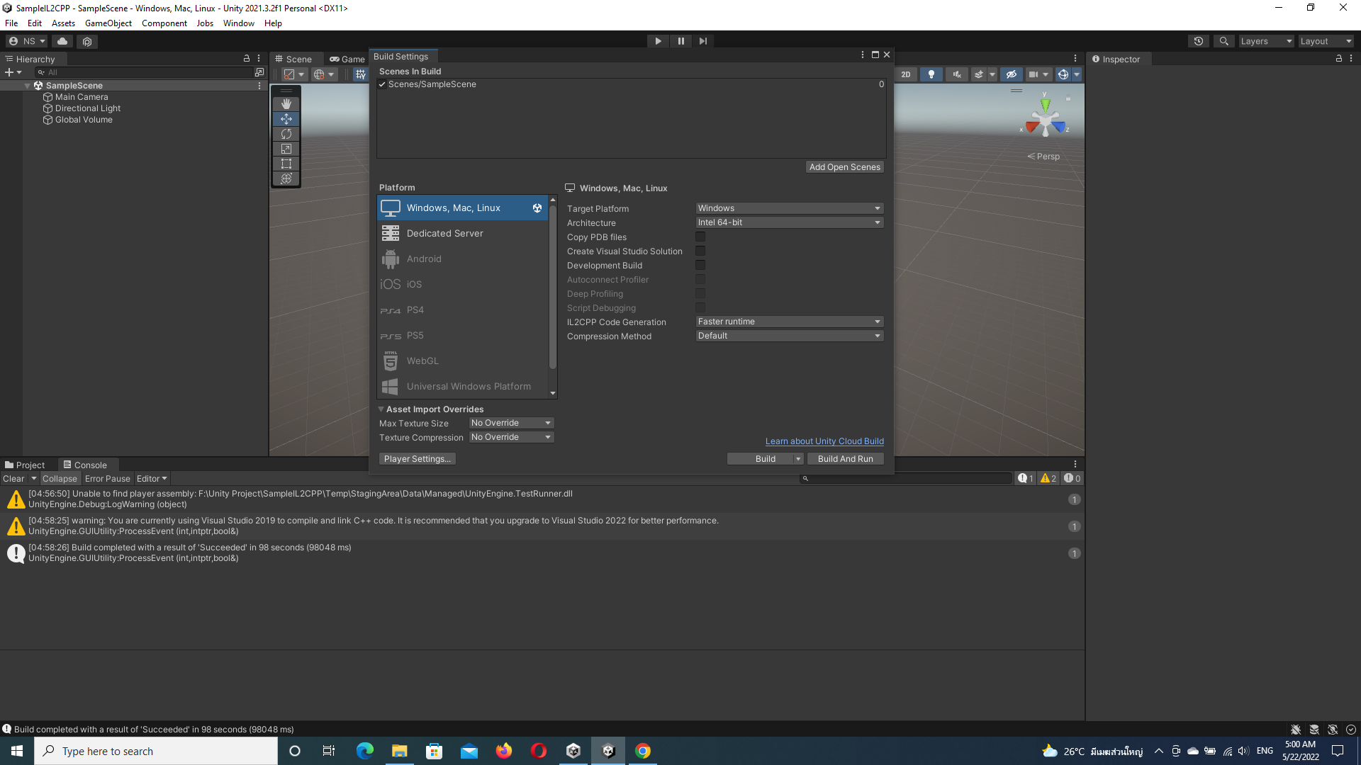 Unity 2021.3.2 3D(URP) Core Windows IL2CPP Builds errors - Unity Engine - Unity Discussions