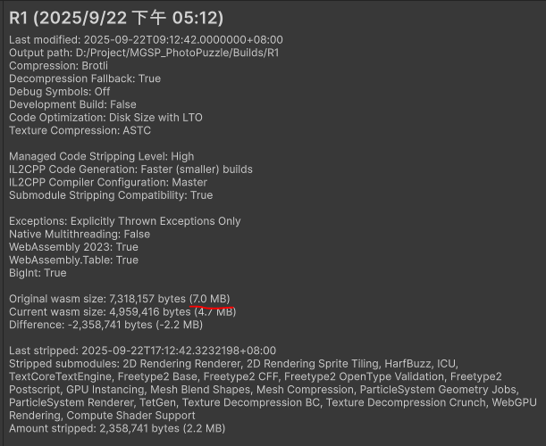 Question about Original wasm size behavior with Strip Automatically After Build - Unity Engine ...