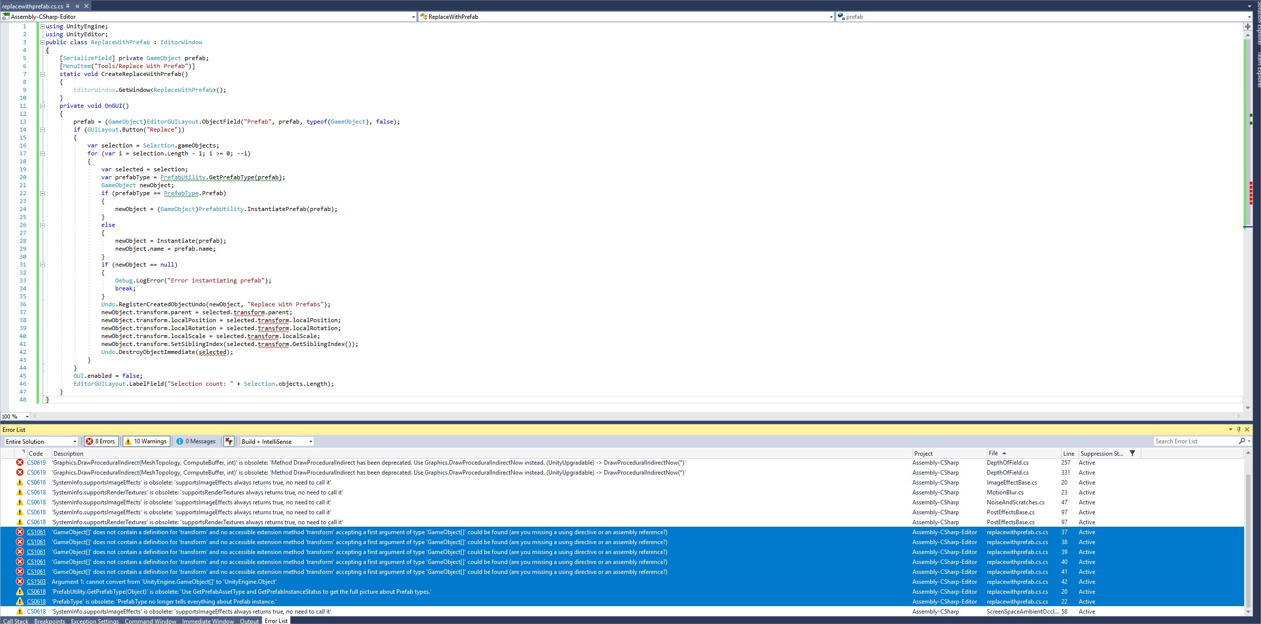 A script replacing one prefab with another - Unity Engine - Unity Discussions