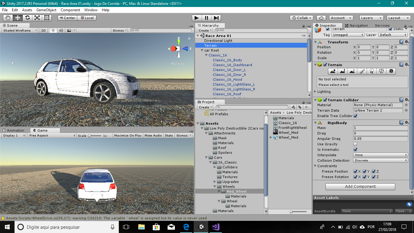 Car has little to no friction with the ground. - Unity Engine - Unity ...
