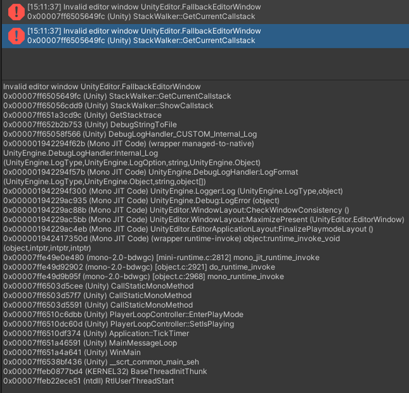 Invalid editor window UnityEditor.FallbackEditorWindow Error - Unity ... Invalid editor window UnityEditor.FallbackEditorWindow Error - Unity ...