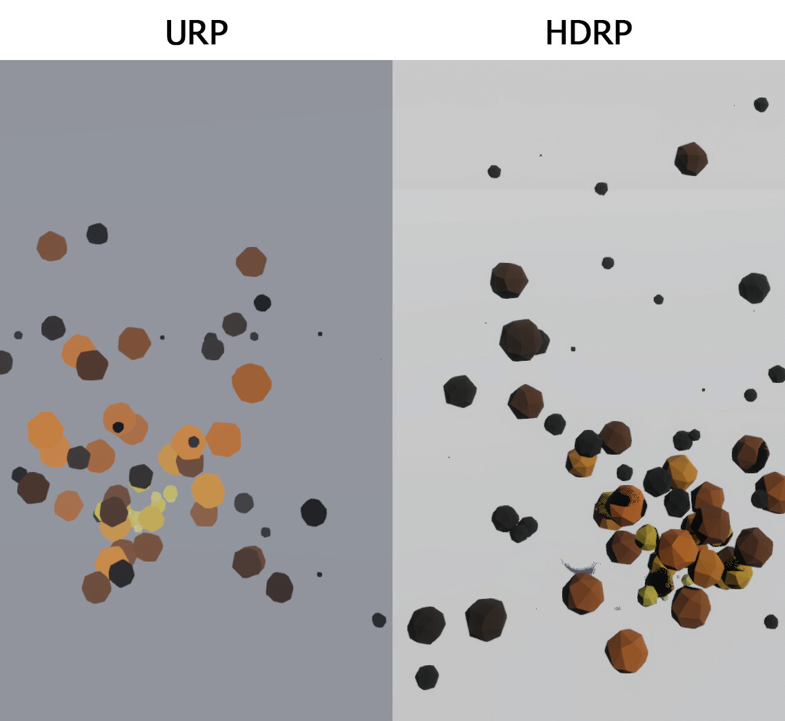 (URP) Trying to recreate effect in URP from HDRP, lighting doesn't seem ...