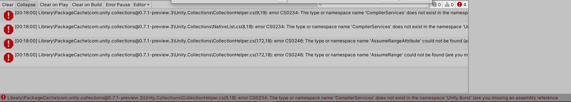 4 Errors after downloading DOTS Packages [Solved] - Unity Engine - Unity Discussions