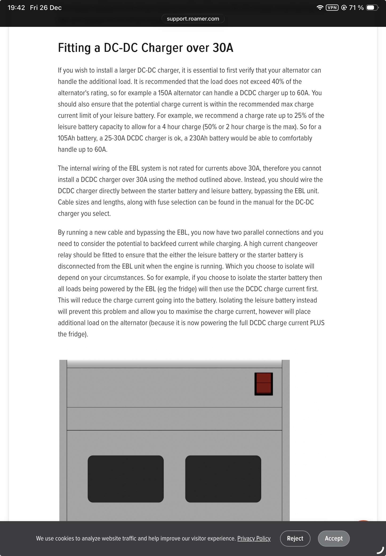 Routing Victron 12/12 Orion XS 16mm2/25mm2 cables to battery on 2018 ...